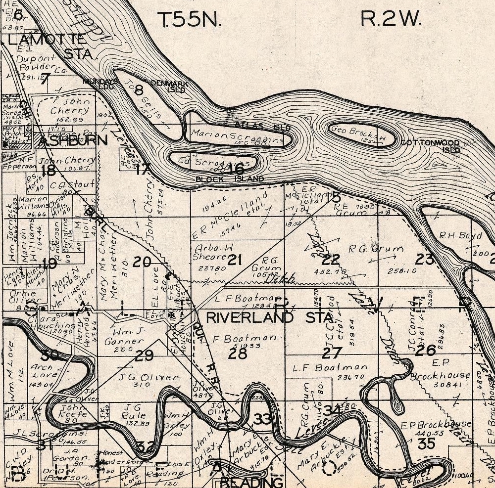 1930 Plat of the Riverland Station Area, Salt River Twp, Pike Co, MO